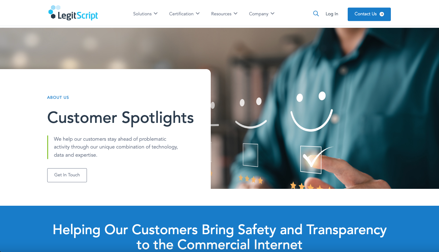 Customer Spotlights | LegitScript